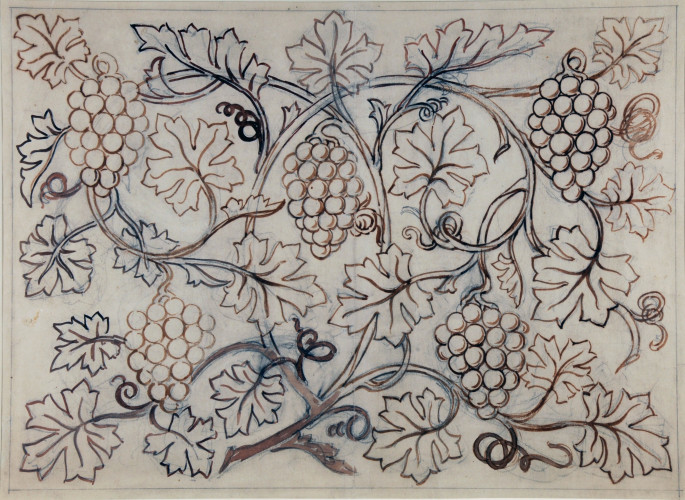 'Vine' design for plaster decoration - William Morris Gallery