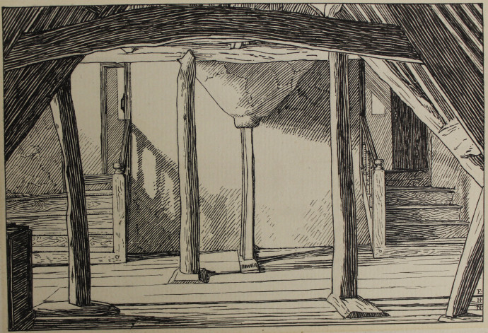 Attic at Kelmscott Manor, original illustration to Mackail's 'Life of ...