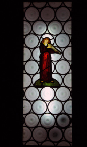 Minstrel stained glass panel - William Morris Gallery