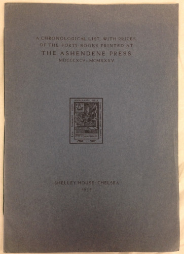 Chronological List of Ashendene Press - William Morris Gallery