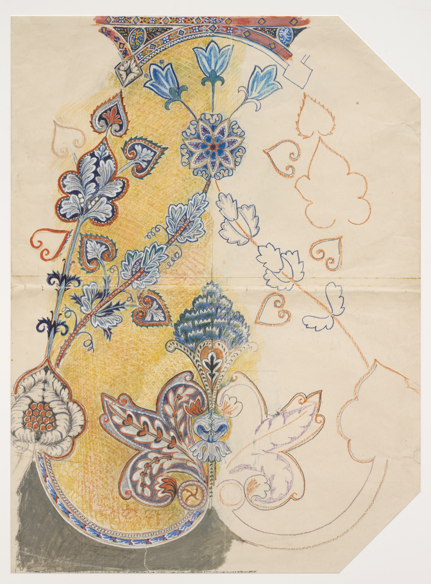 Design for part of the dome mosaics for Debenham House, 8 Addison Road ...